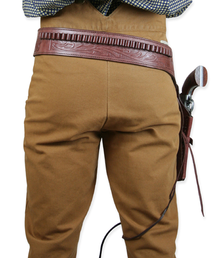 (.38/.357 cal) Western Gun Belt and Holster - RH Draw - Clay-Colored ...